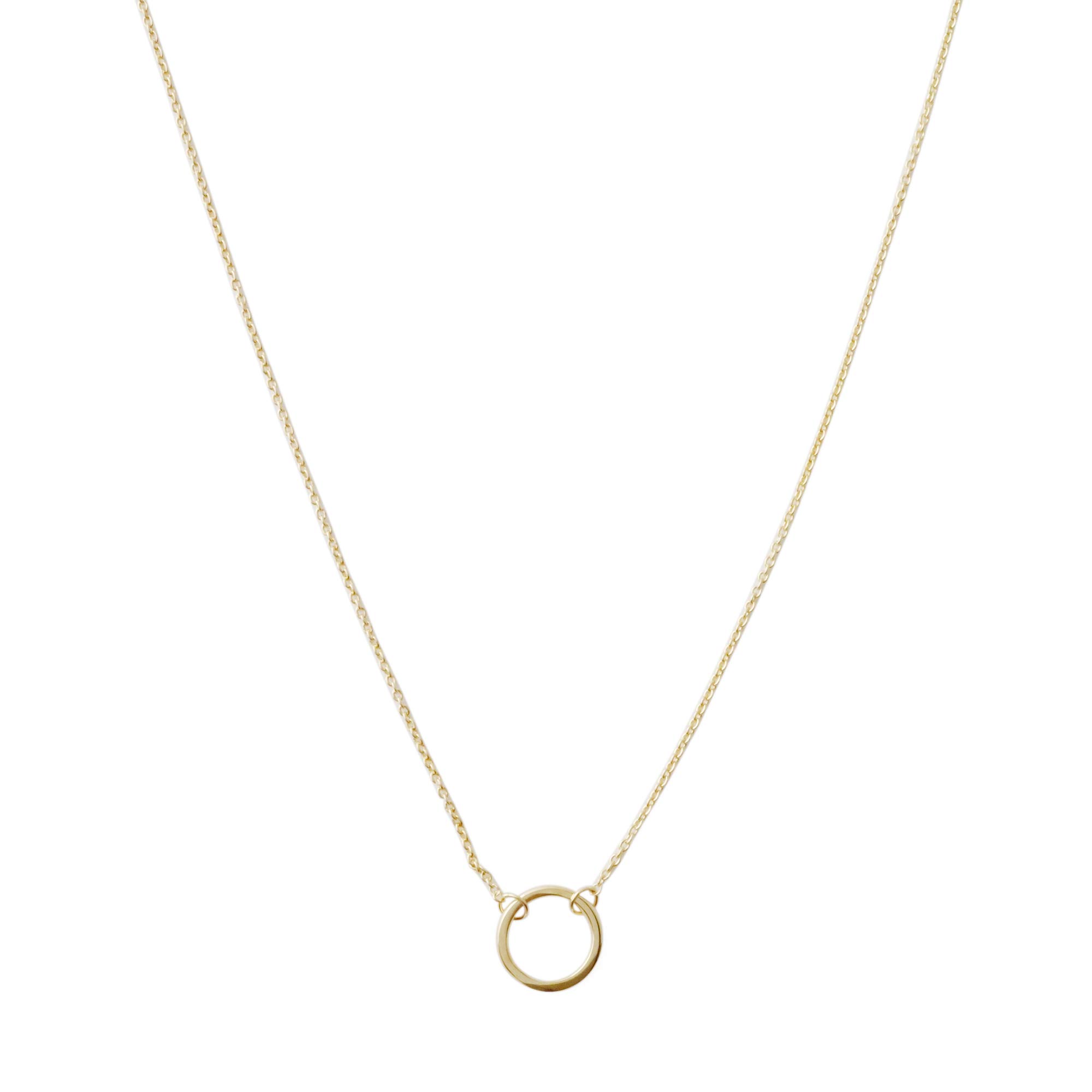 Honeycat Mini Karma Open Circle Orbit Necklace in 18k Gold Plated | Minimalist, Delicate Jewelry (Gold)