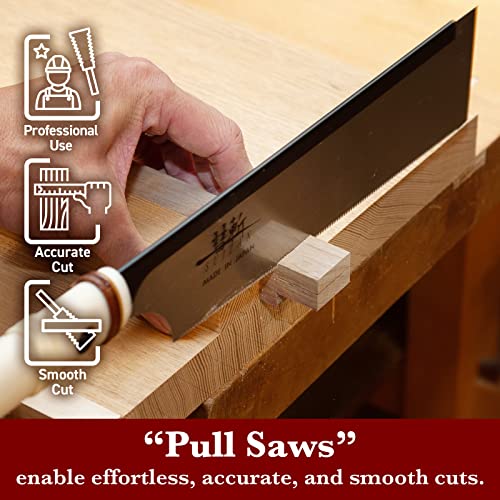 SUIZAN Japanese Pull Saw Hand Saw 9.5 Inch Dozuki Dovetail Saw for Woodworking tools Gifts