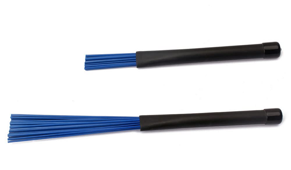 Jiayouy 1 Pair Drum Brushes Drum Sticks Percussion Retractable Nylon Brush Stick for Cajon Jazz Acoustic Rock Band Music Lover