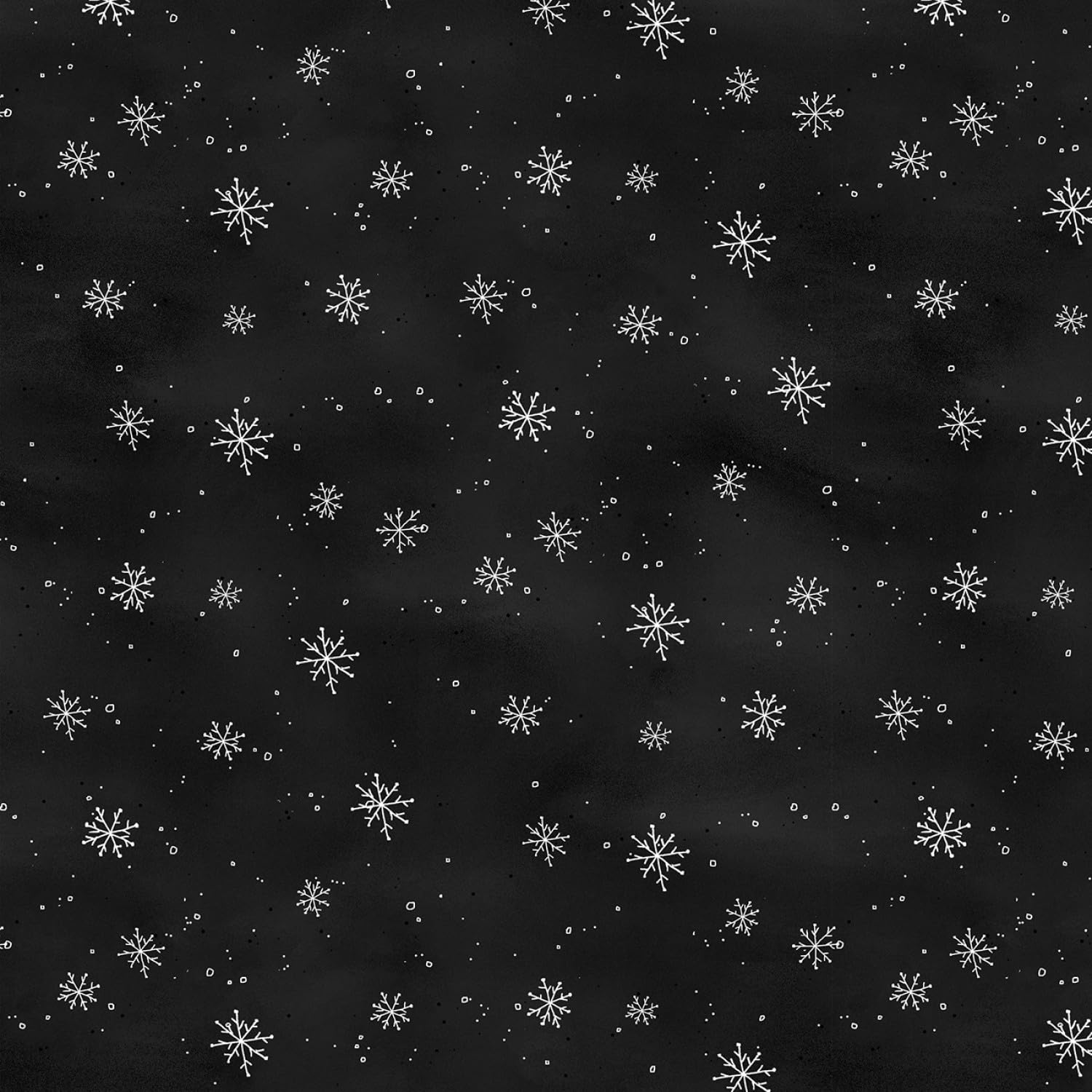 Wilmington Prints Our Gnome to Yours Snowflakes, Fabric by The Yard (Black)