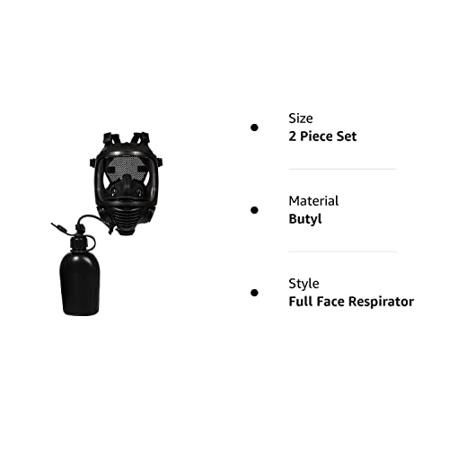 MIRA SAFETY M Certified CBRN Full Face Gas Mask Reusable Respirator Professional Grade (CM-6M Mask WITH Drinking System), 2 Piece Set