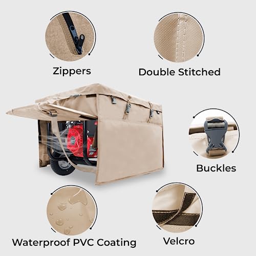 Rain Shelter Enclosure for Portable Generator Tent Running Cover to Run in Rain Storm Snow Sun Heavy Duty Generator Shed for 3500w-12000w Generators