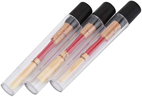 Jiayouy 3Pcs Oboe Reeds Medium Soft Oboe Reed with Plastic Storage Case/Tube Woodwind Instrument Accessories Red