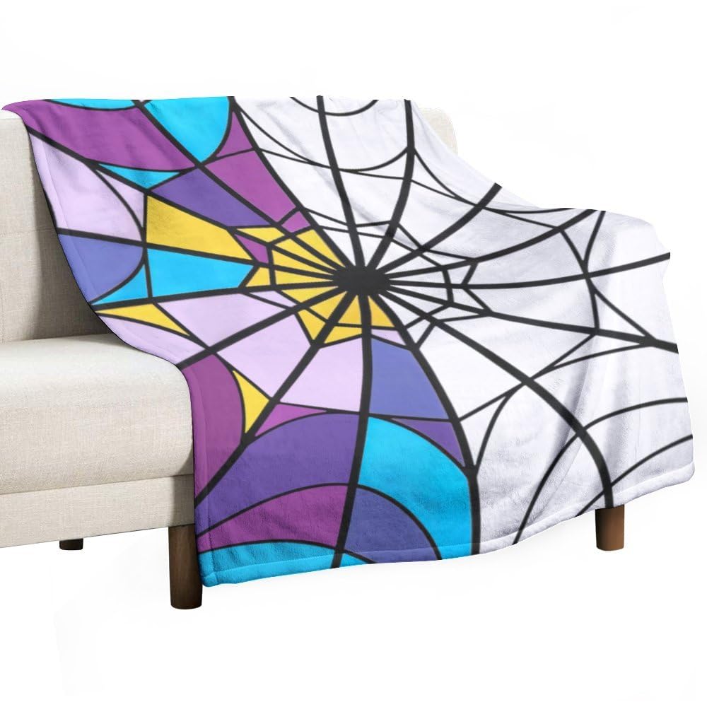 Wednesday Blanket Spiderweb Throw Blanket Soft Flannel Throw Blanket Adult Kids Sofa Bed Nap Blanket Lightweight Warm All Seasons for Bedroom (Spiderweb, 40x50inch)