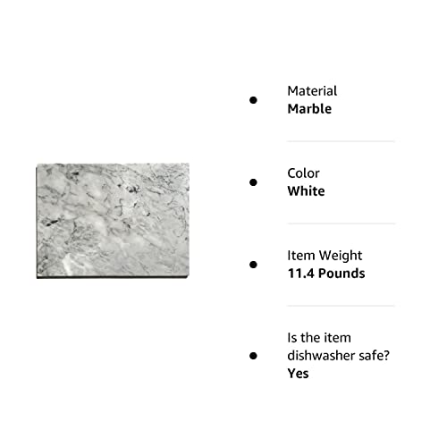 Premium Non-Stick Marble Pastry Cutting Board Slab 15 3/4" X 11 3/4” with No-Slip Rubber Feet.