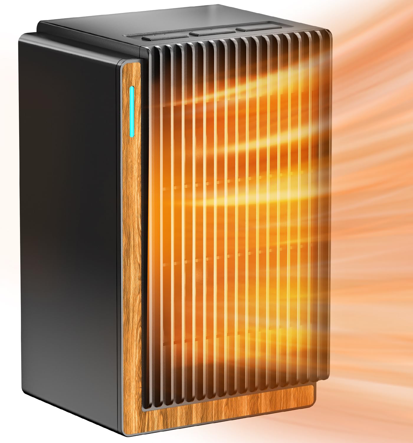 Space Heater, Portable Electric Heater, 1200w PTC Ceramic Small Heater with 2 Temperature Mode, 2-4-6 hours Timing Settings, Overheat and Tip-over Protection, Fast Heating Fan for Indoor Use Office