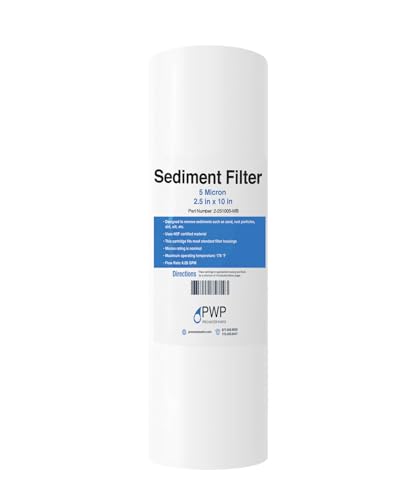 Sediment Melt Blown Water Filter Cartridge Standard 2.5x10" 5 Micron 25 Pack