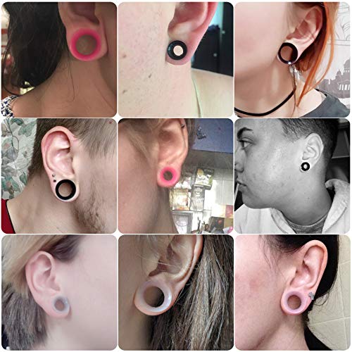 LAURITAMI 30PCS Soft Silicone Ear Gauges Flesh Tunnels Plugs Stretchers Expander Double Flared Flesh Tunnels Ear Piercing Jewelry Expander Set