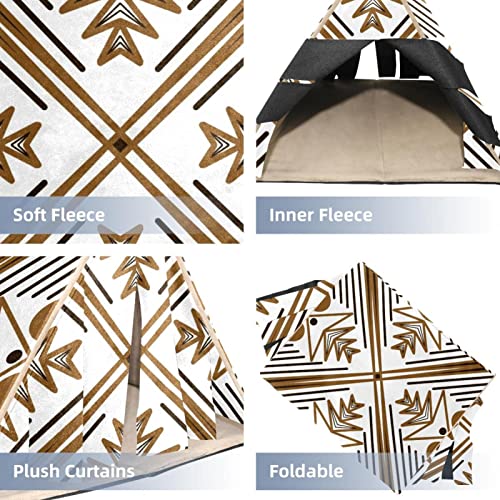 Y-DSIWX Guinea Pig Hideout House Bed, Fish Pattern Vintage Rabbit Cave, Squirrel Chinchilla Hamster Hedgehog Nest Cage