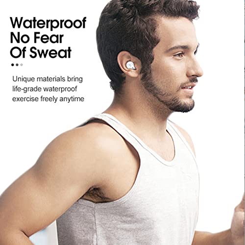 Wireless Dual Ear Bluetooth Headset Motion Waterproof Intelligent Noise Reduction Fingerprint Control Built-in Voice Assistant Portable Sports Waterproof Earphone for Work