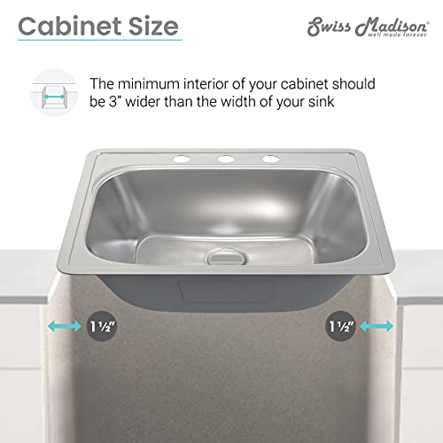 Swiss Madison SM-KT661 Ouvert 33 x 22 Stainless Steel, Dual Basin, Top-Mount Kitchen Sink
