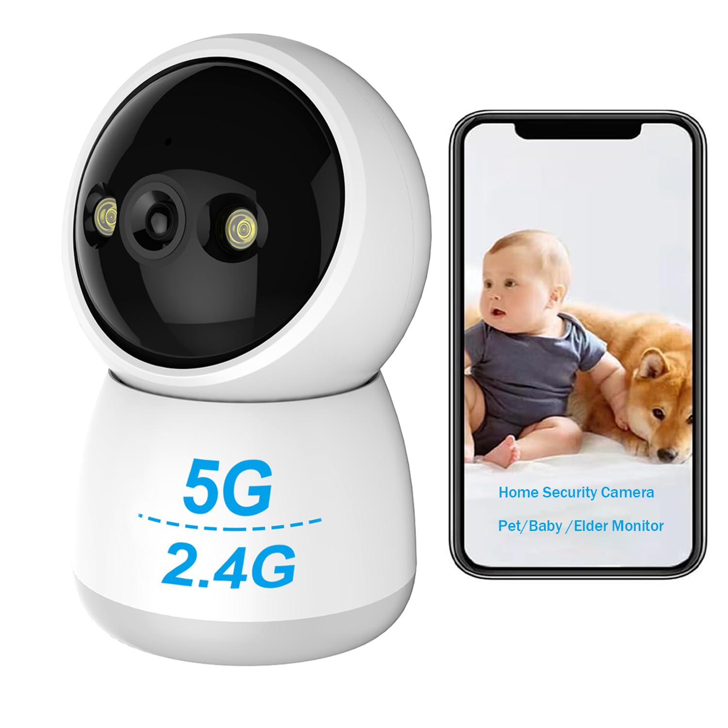 kaltagled Indoor Security Camera 2K, 3MP Pet Camera with Phone App, WiFi 2.4GHz/5G Home Security Camera Pan Tilt with Night Vision, 24/7, 2-Way Talk, Motion Detection for Dog/Baby Monitor/Elder…