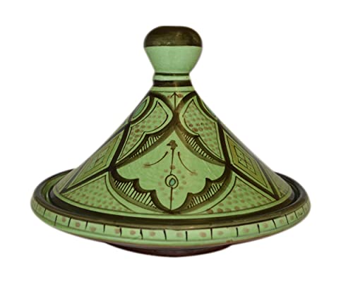 Moroccan Handmade Serving Tagine Exquisite Ceramic With Vivid colors Original Medium 10 inches Across