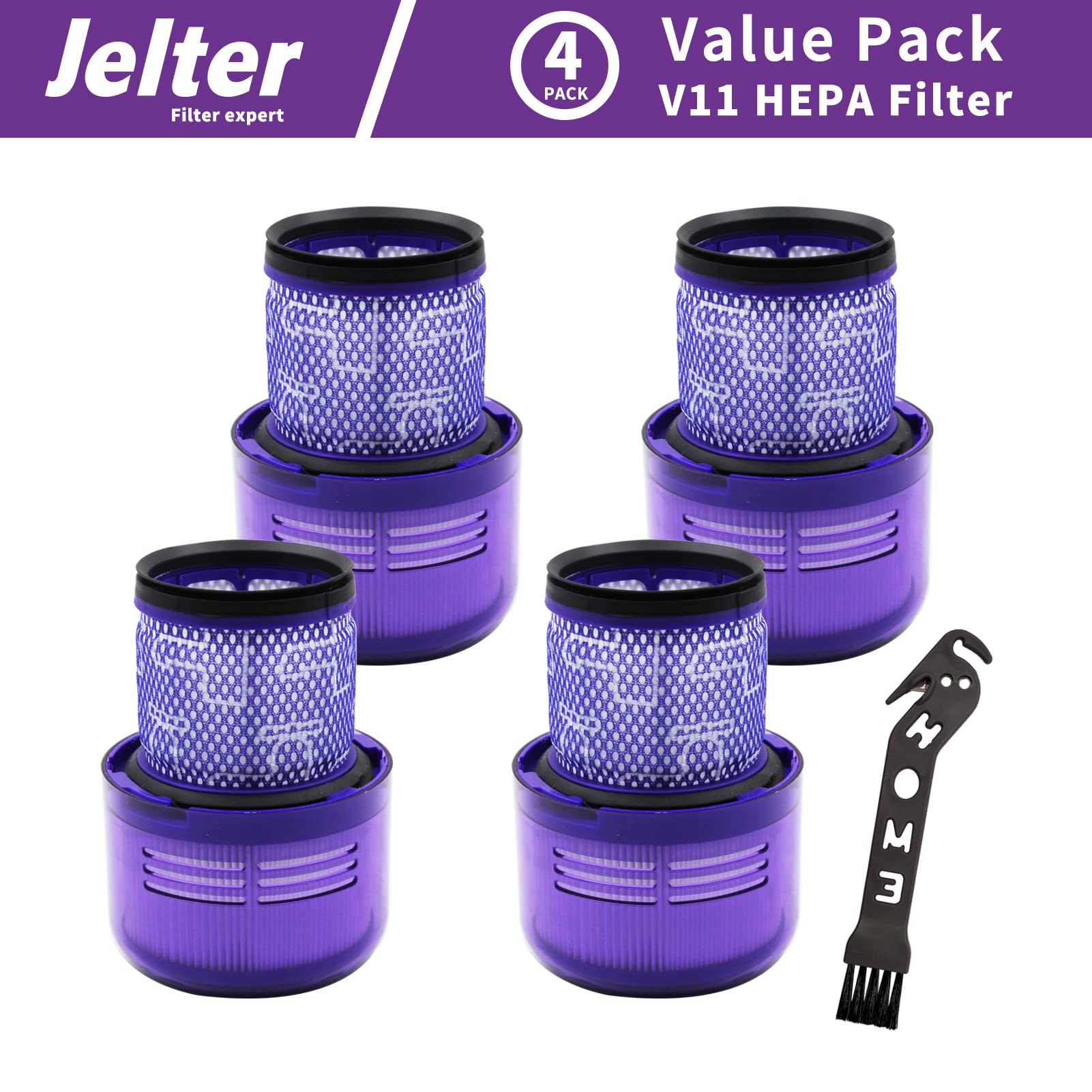 Jelter 2 pack V15 detect filters replacement parts compatible for Dyson V15 Hepa post filter detects + SV14 vacuums