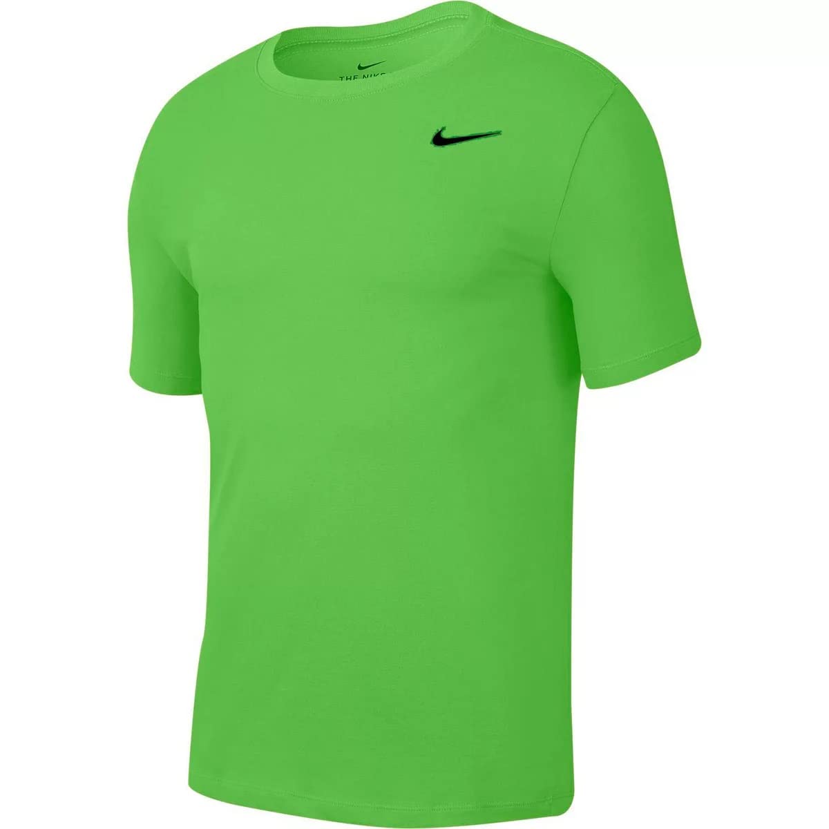 Nike Men's Dri-FIT Cotton 2.0 Tee (as1, Alpha, l, Regular, Regular, Mean Green/Black, Large)