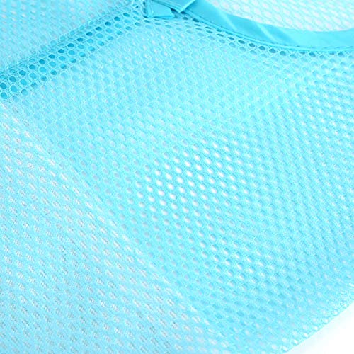 Tomotato Clothespin Bag, Hanging Mesh Bag with Hanger Multi Purpose Hanger Socks Underwear Storage Mesh Organizer Bag for Bathroom Wardrobe Laundry Clothesline Outdoor, 11.8 x 10.2in(Blue)