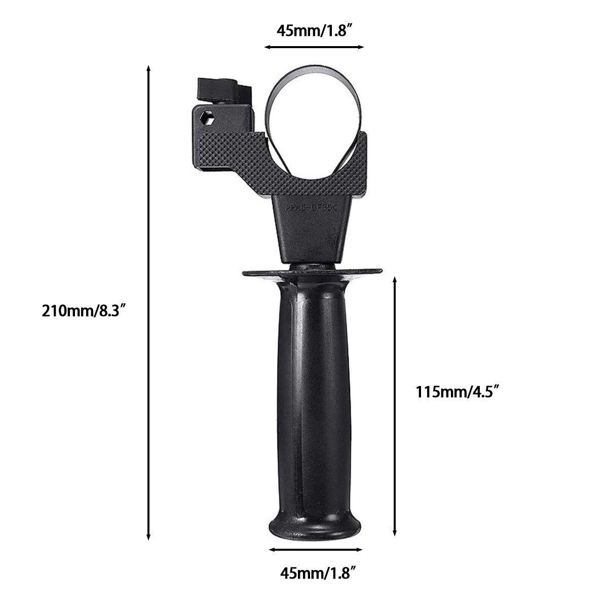 L-A Black Plastic Electric Hammers Handle Auxiliary Side Front Handle for Bosch Gbh2-20/22/24, Power Tools Accessories