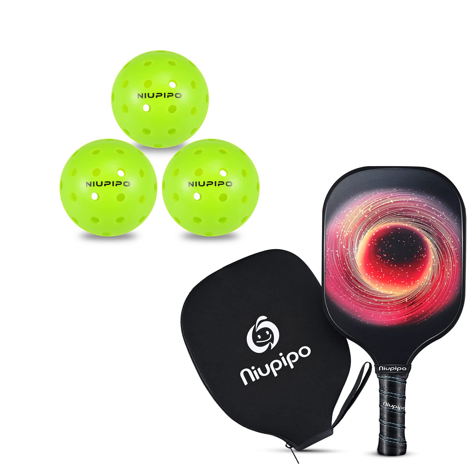 niupipo Pickleball Paddle Orange+3 Pickleball Balls Pack