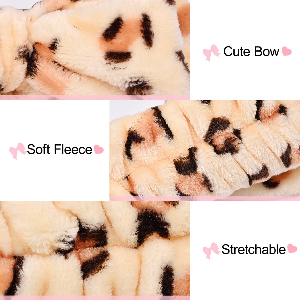 IKOCO Makeup Headband, 4Pcs Spa Headband for Washing Face, Soft Bow Skincare Headbands for Women Girls