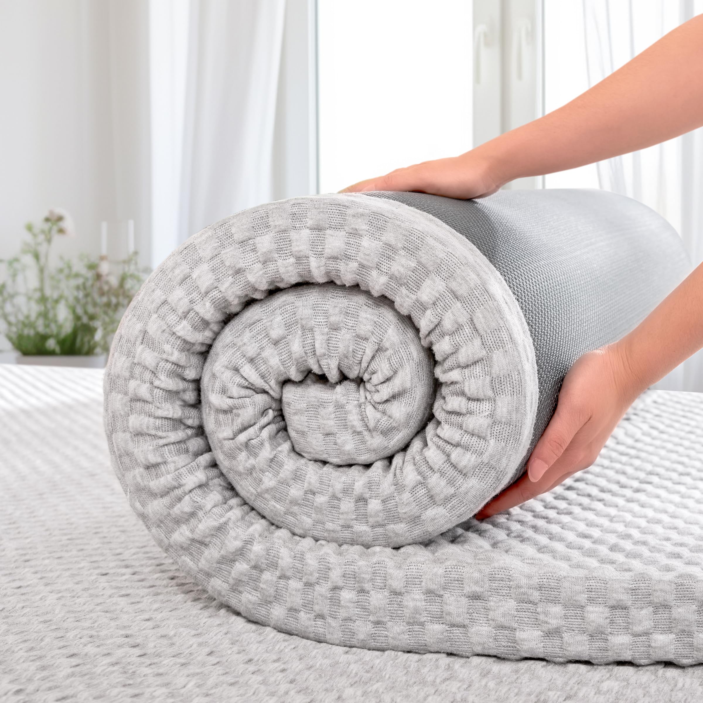 SyMax 4 Inch Memory Foam Mattress Topper Full High Density Gel Memory Foam Mattress Cooling Bed Topper Soft Support for Pressure Relief with Washable Cover Full Size