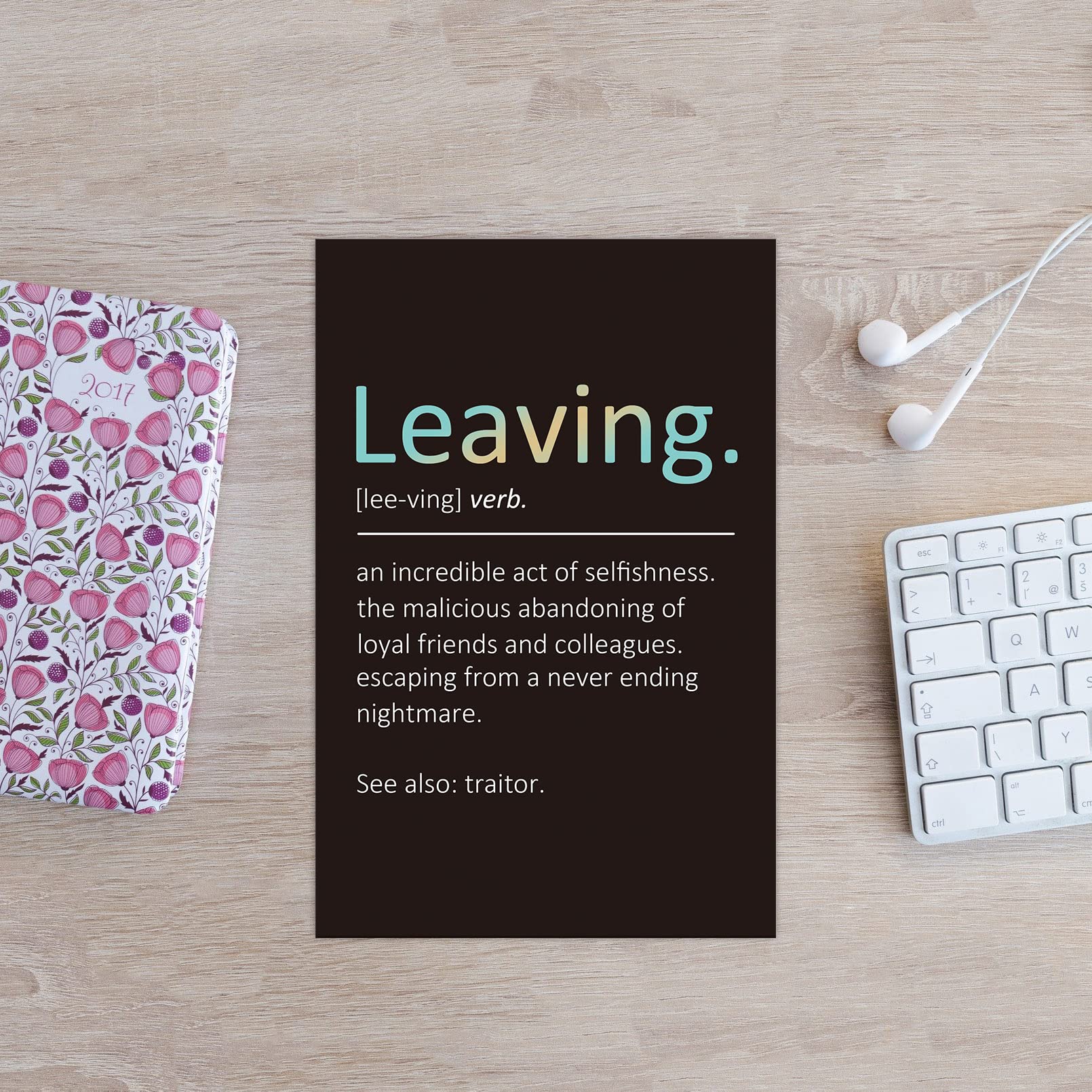 Spercy Leaving Definition Card, Funny Leaving Card, Rude Sarcastic Farewell Office Card, Goodbye Card For Coworkers Leaving