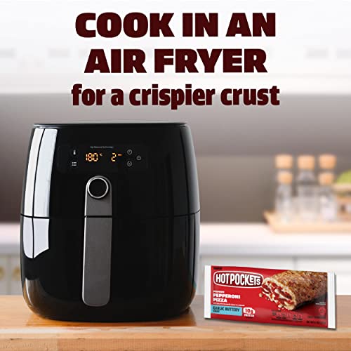 Hot Pockets Pepperoni Pizza Garlic Buttery Crust Frozen Snacks, Pizza Snacks Made with Reduced Fat Mozzarella Cheese, 12 Count Frozen Sandwiches