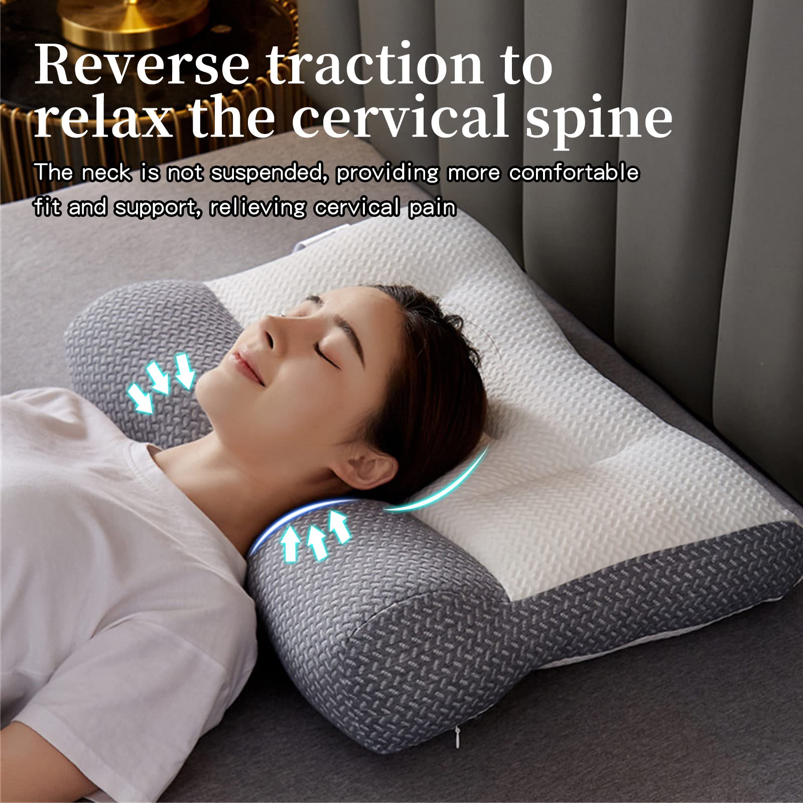 IEVEY Super Ergonomic Pillow,Adjustable Ergonomic Orthopedic Bed Pillow,Contoured Support Pillows Protect Your Neck and Spine,2023 New Ergonomic Pillow for All Sleep Positions (29 * 19in, Grey 1Pcs)