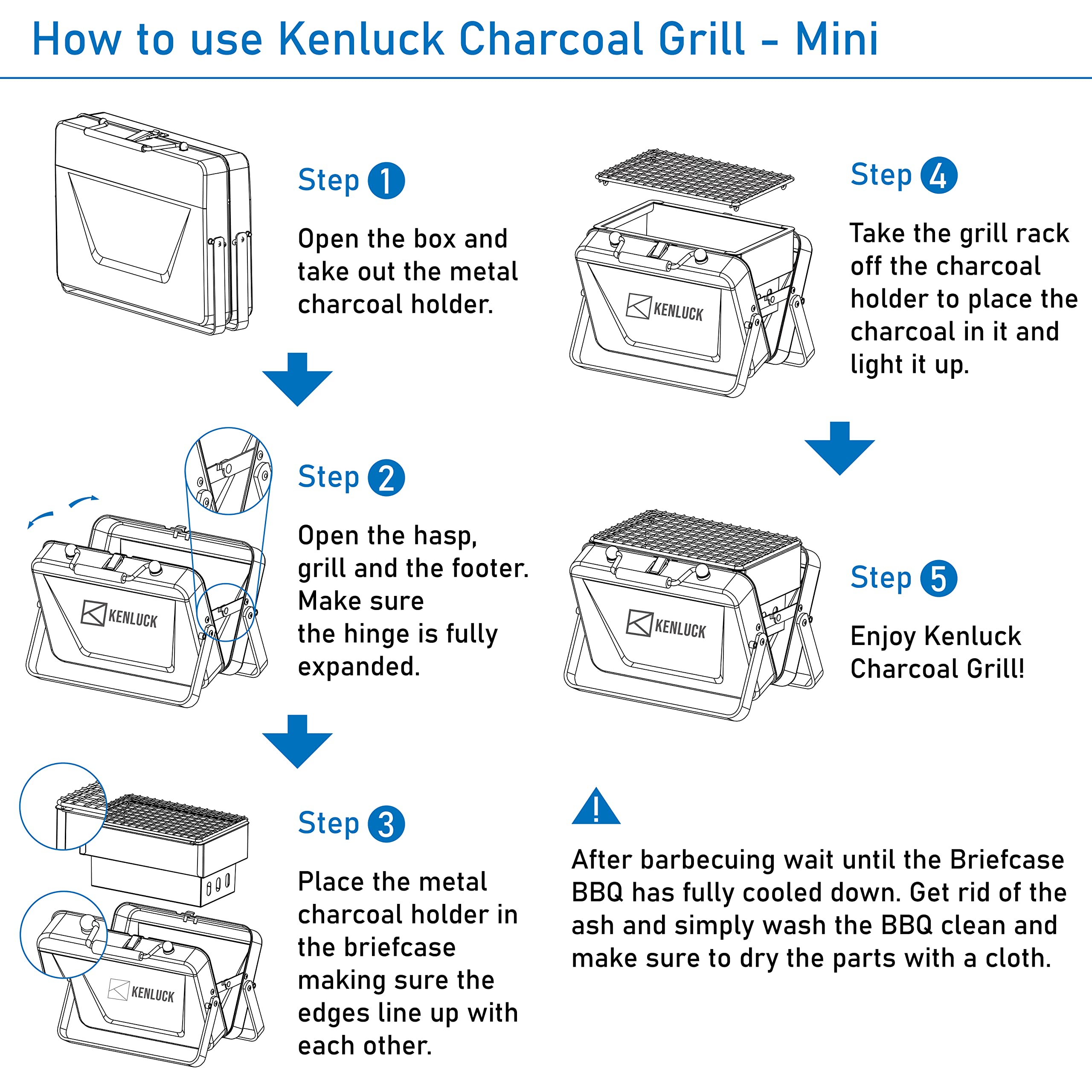 KENLUCK Charcoal Grill, Portable Backpack Stainless Steel BBQ Grill, Table Top Collapsible Barbecue Grill (Mini Grill, Hammertone Gloss Green)