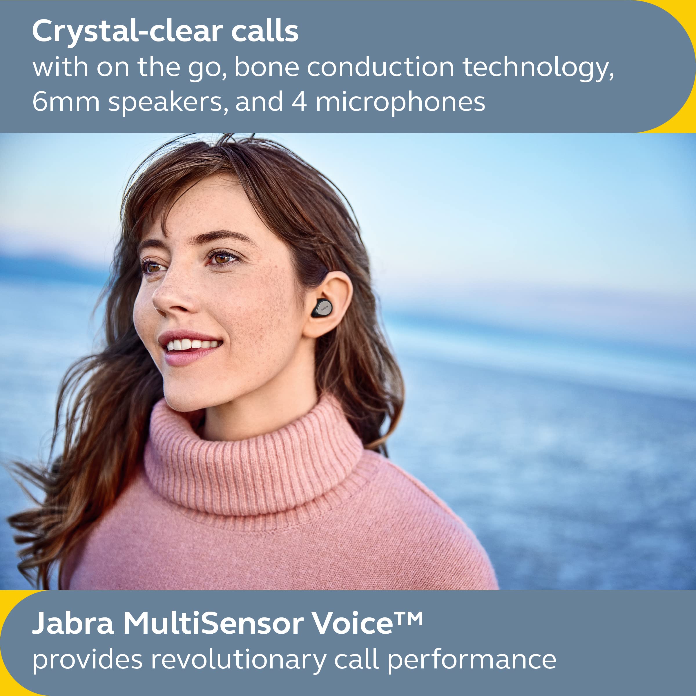 Jabra Elite 7 Pro in Ear Bluetooth Earbuds - Adjustable Active Noise Cancellation True Wireless Buds, Compact Design w/Jabra MultiSensor Voice Technology for Clear Calls - Titanium Black (Renewed)