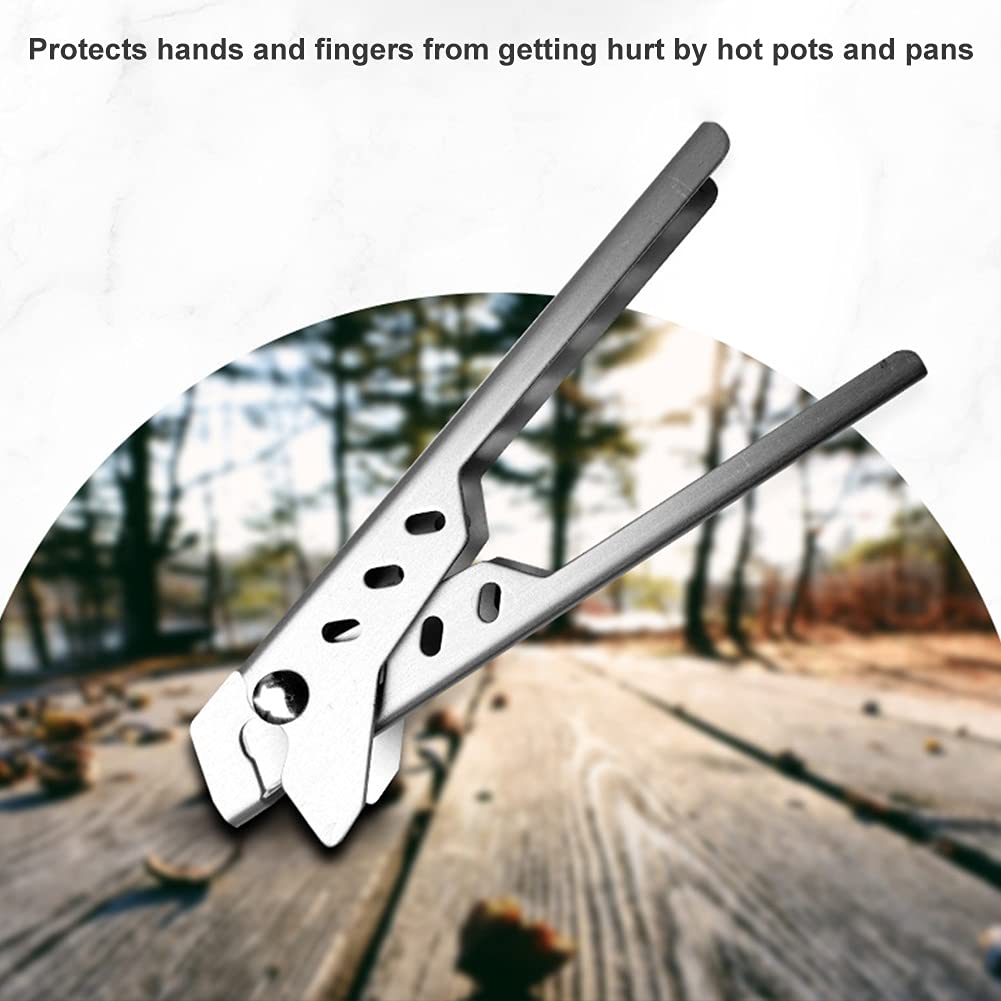 LVOERTUIG Anti Scald Pan Gripper Outdoor Camping Portable Tool Aluminum Alloy Suitable for Clamping Pots Pans Kitchenwares Lightweight(Size:4.92x1.18inch)