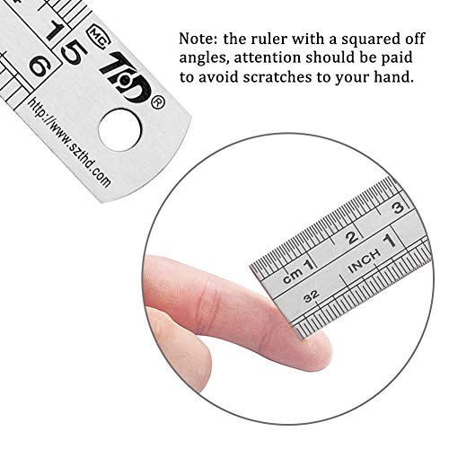 Ruler Metal Straight Edge Ruler Stainless Steel Ruler 6 Inch Ruler Set Rulers Bulk 12 Pack
