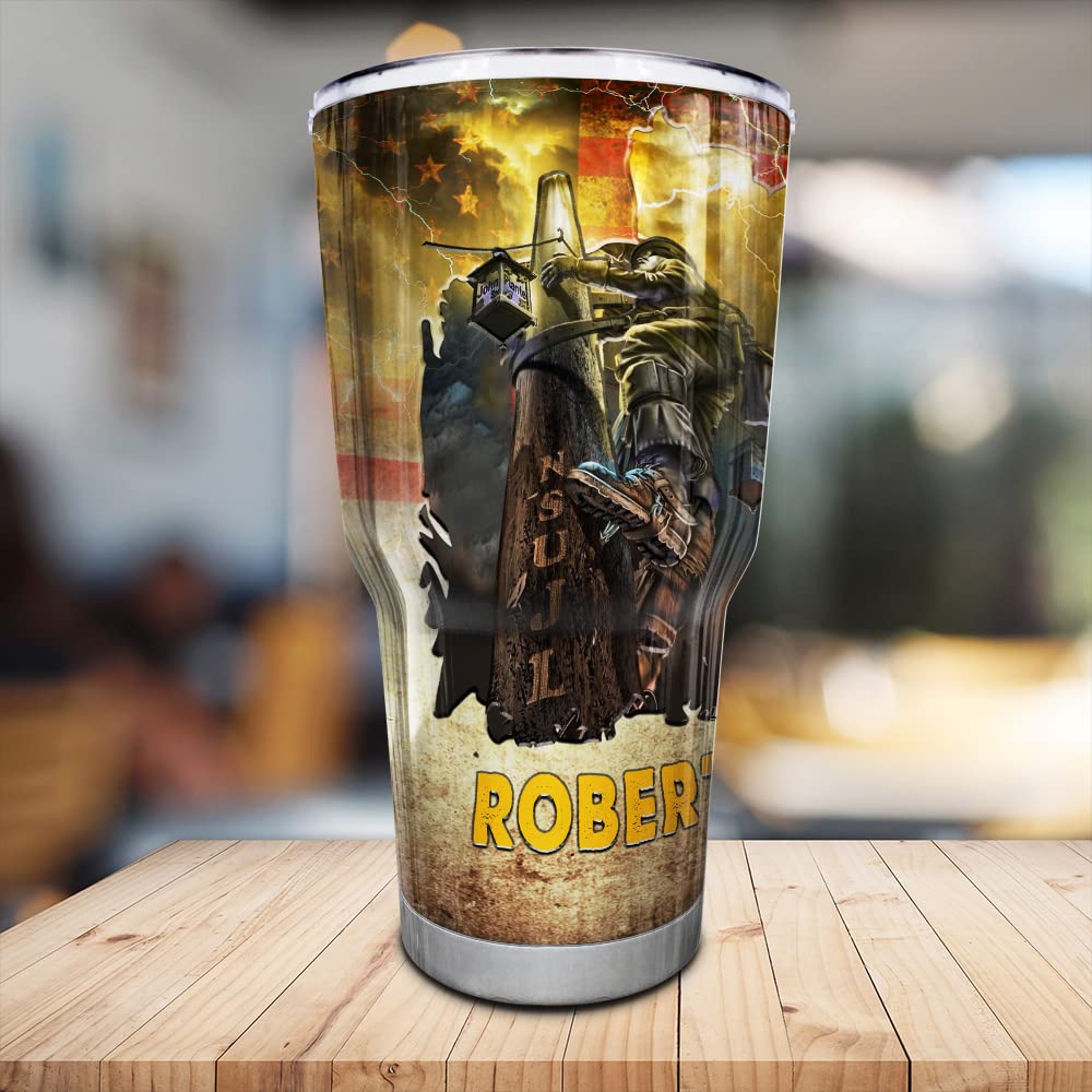 N NAMESISS All Over Printed Tumbler, LINEMAN Customized Lineman Tumbler, Once A Lineman, Always A Lineman, Gift For Lineworkers Nor Tumbler, Gift for Father, Gift for Him, Welder Father's Day, 30 OZ