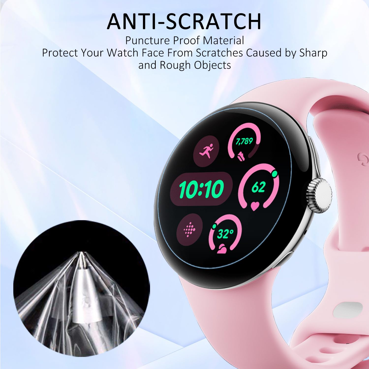 SPGUARD 6 Pack Screen Protector for Pixel Watch 45mm (2024), Self-Healing Soft Film Compatible with Google Pixel Watch 45mm Screen Protector Flexible TPU Protectors Accessories