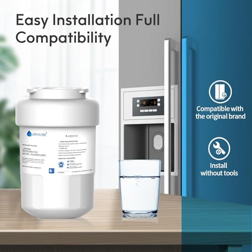 Lifefilter Replacement for MWF Refrigerator Water Filters, MWFP, HDX FMG-1, MWFA, GWF, GSE25GSHECSS, WFC1201, RWF1060, 197D6321P006, 9991, PC75009(3 Pack)