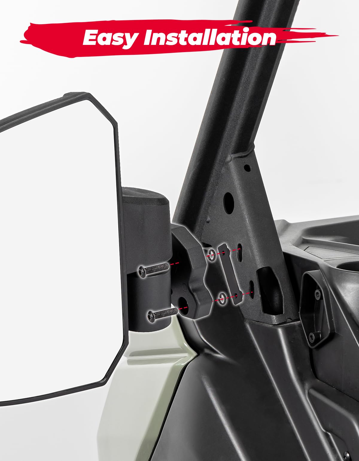 KEMIMOTO UTV Side Mirrors, Side by Side Mirrors Compatible with Can-Am Defender HD 5/8 / 10 / MAX 2016-2022, OE Replace #715002459 Sold in One Pair- Work with Roof and Windshield