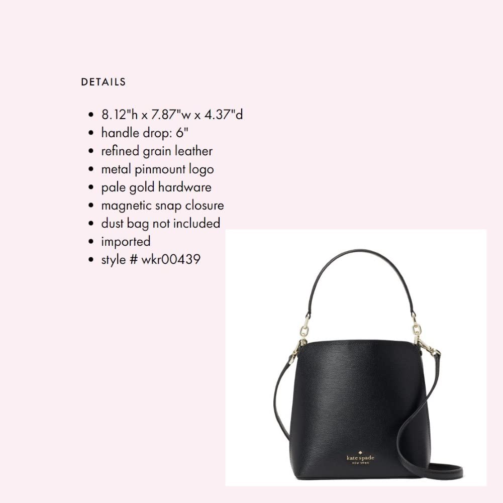 KATE SPADE DARCY SMALL BUCKET CROSSBODY SHOULDER LEATHER BAG IN BLACK