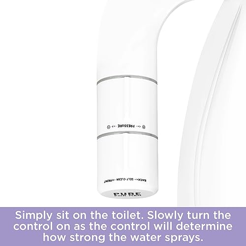 Pure for Men Bidet Toilet Seat Attachment for Home | Dual Self-Cleaning Nozzle (Frontal & Rear Back), Non-Electric Sprayer, Adjustable Water Pressure & Easy to Use | Sleek & Minimalist Design (White)