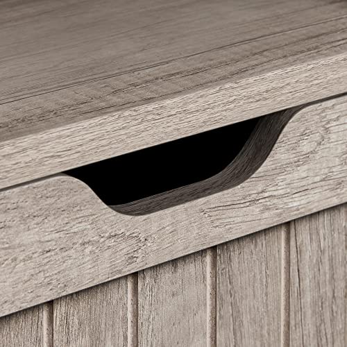 Yaheetech Nightstand with 2 Drawers and Open Shelf, Bedside Table Bedside Cupboard with Adjustable Feet, Wooden Bedside Cabinet Sofa Side Table End Table for Bedroom/Small Space, Gray