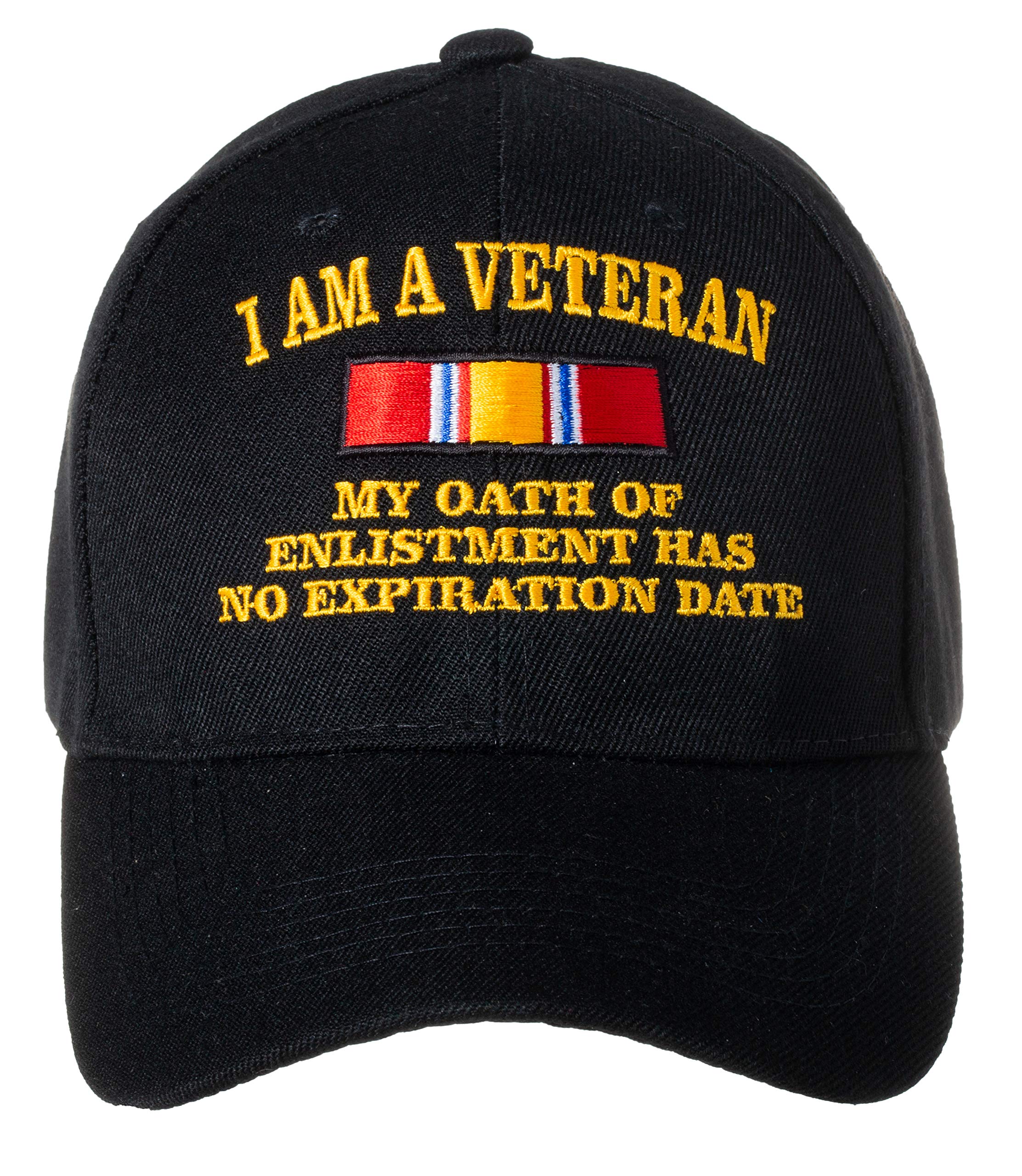 I Am A Veteran My Oath of Enlistment Has No Expiration Date Embroidered Black Baseball Cap