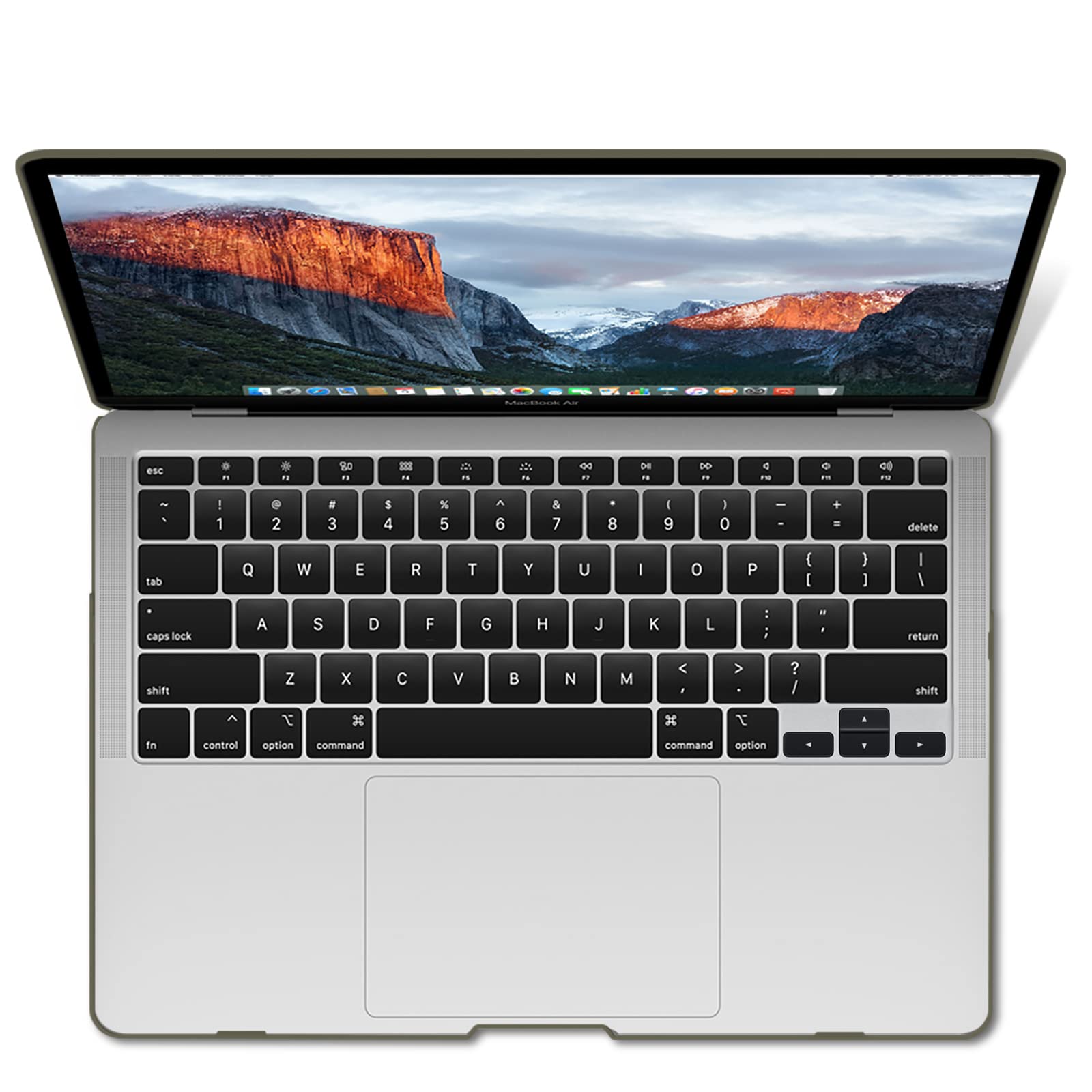 IBENZER Compatible with 2022 2021 2020 MacBook Air 13 inch case M1 A2337 A2179 A1932, Plastic Hard Shell Case for Mac Air 13 Retina Display with Touch ID, Gray, MMA-T13GY