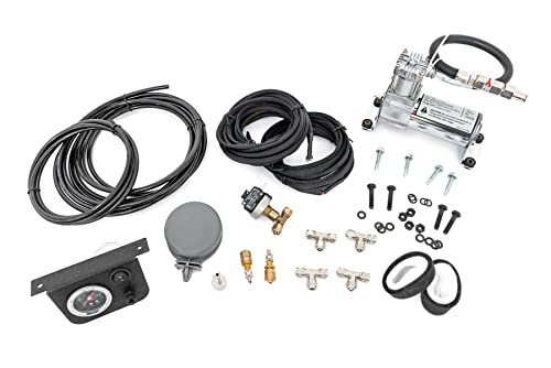 Rough Country Onboard Air Bag Compressor w/Gauge | Air Spring Compressor - 10100 Silver