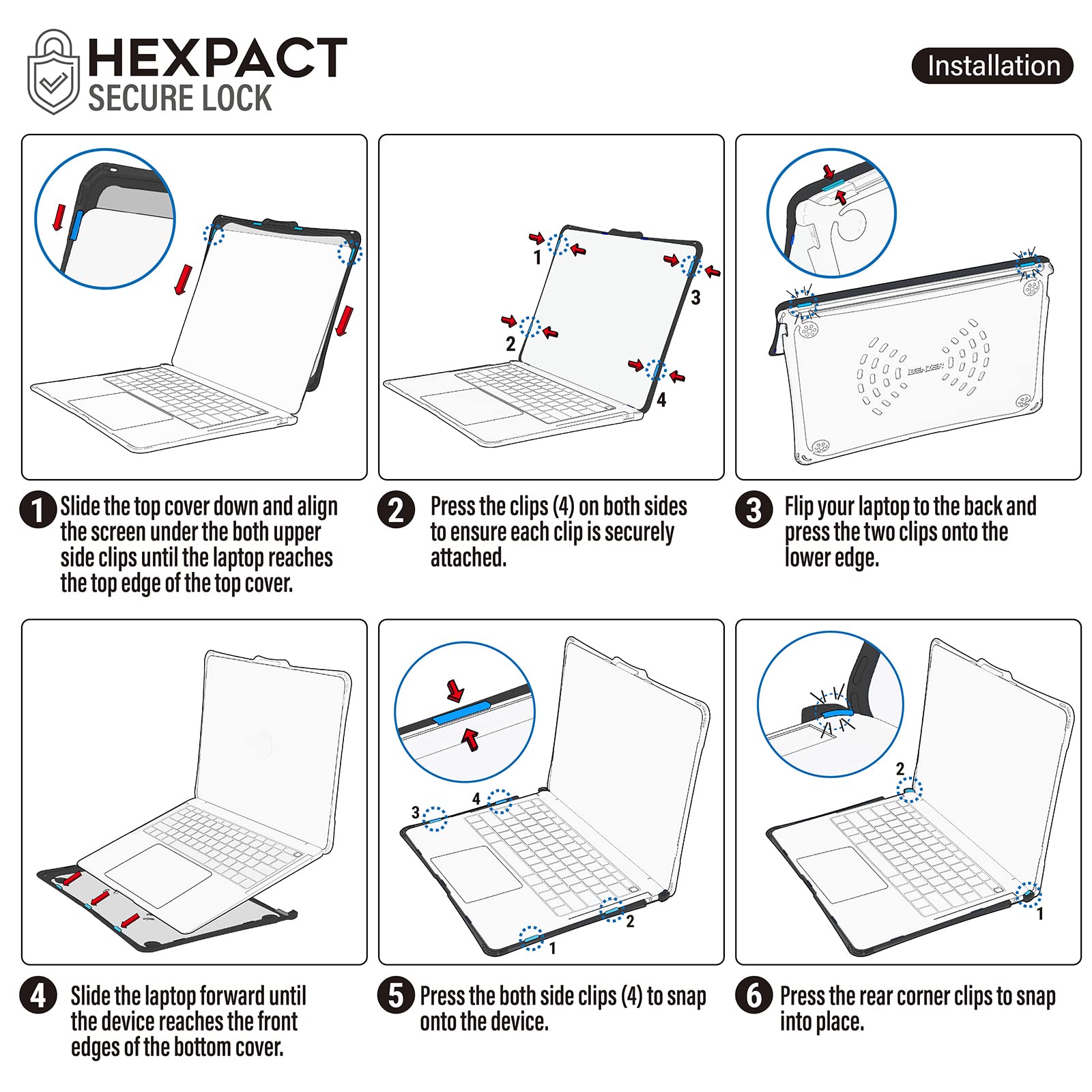 IBENZER Hexpact Compatible with MacBook Air 13 Inch Case 2022 2021 2020 M1 A2337 A2179 A1932, Heavy Duty Protective Case with Screen Lock for Mac Air 13 with Touch ID, Serenity Blue, AT13-SRL