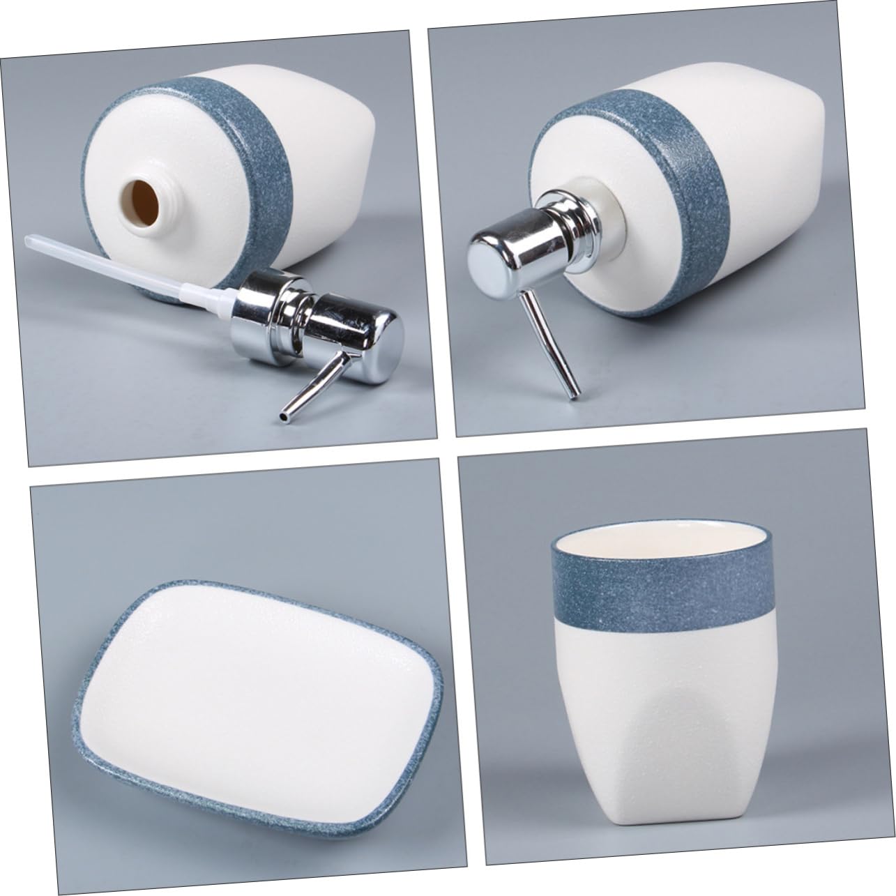 LABRIMP 1set Bathroom Four Piece Set Liquid Pump Bottle Soap Dispenser Bottle Drain Soap Dispenser Organizer Lotion Pump Dispenser Lotion Dispenser Pump Ceramics Lip Gloss Pearlescent
