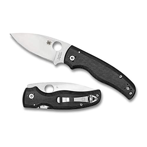 Spyderco Shaman Folding Knife - Black G-10 Handle with PlainEdge, Full-Flat Grind, CPM S30V Steel Blade and Compression Lock - C229GP