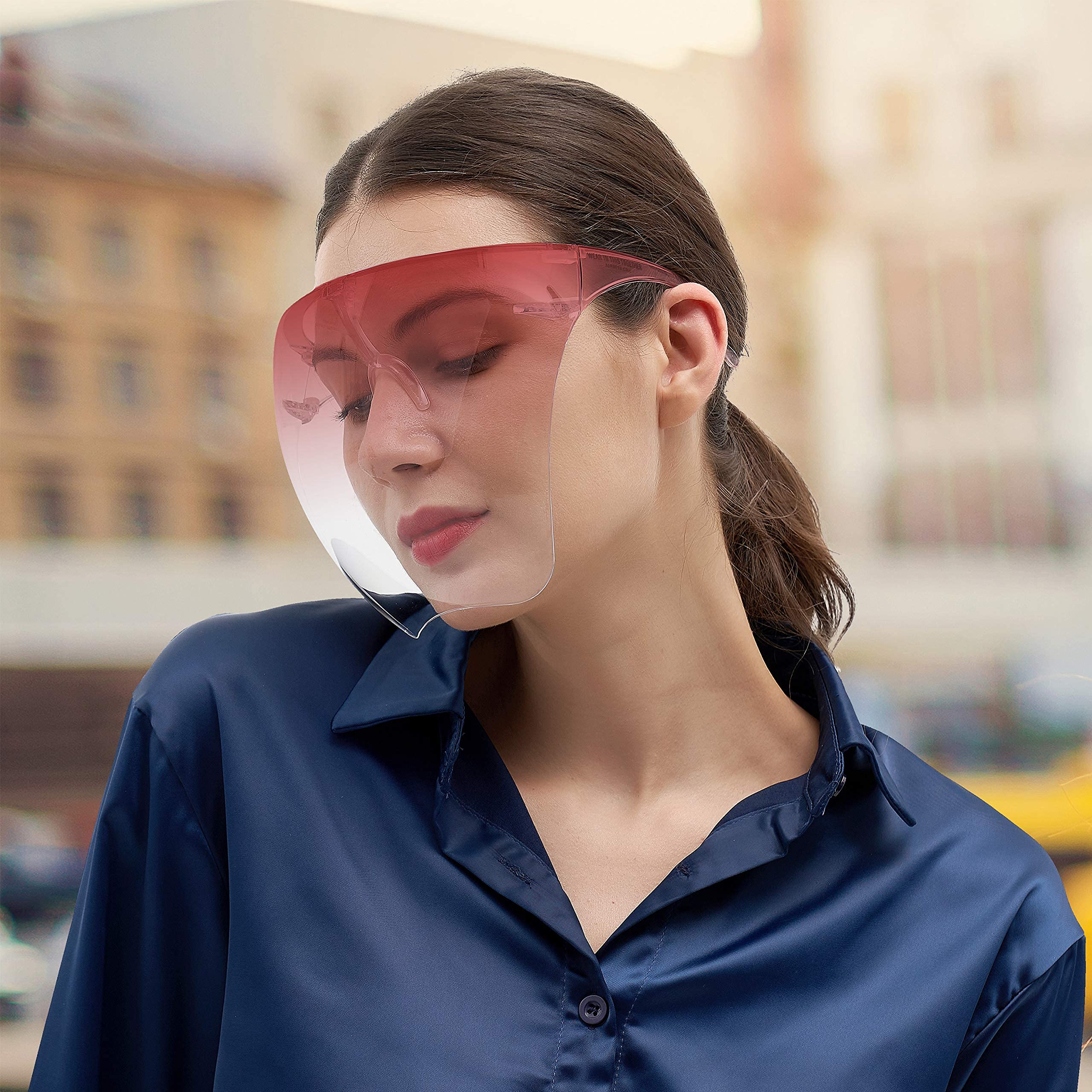 Kenneth Cole Goggle-Style Face Shield with 180° Safety Coverage - Anti-Fog Visor Design to Look Futuristic
