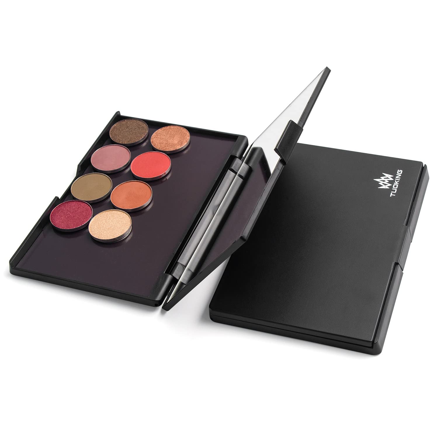 TUOKING Makeup Magnetic Palette with Mirror and 20Pcs Metal Stickers Empty Storage Palette for Eyeshadow Powder Highlighter (Marble)