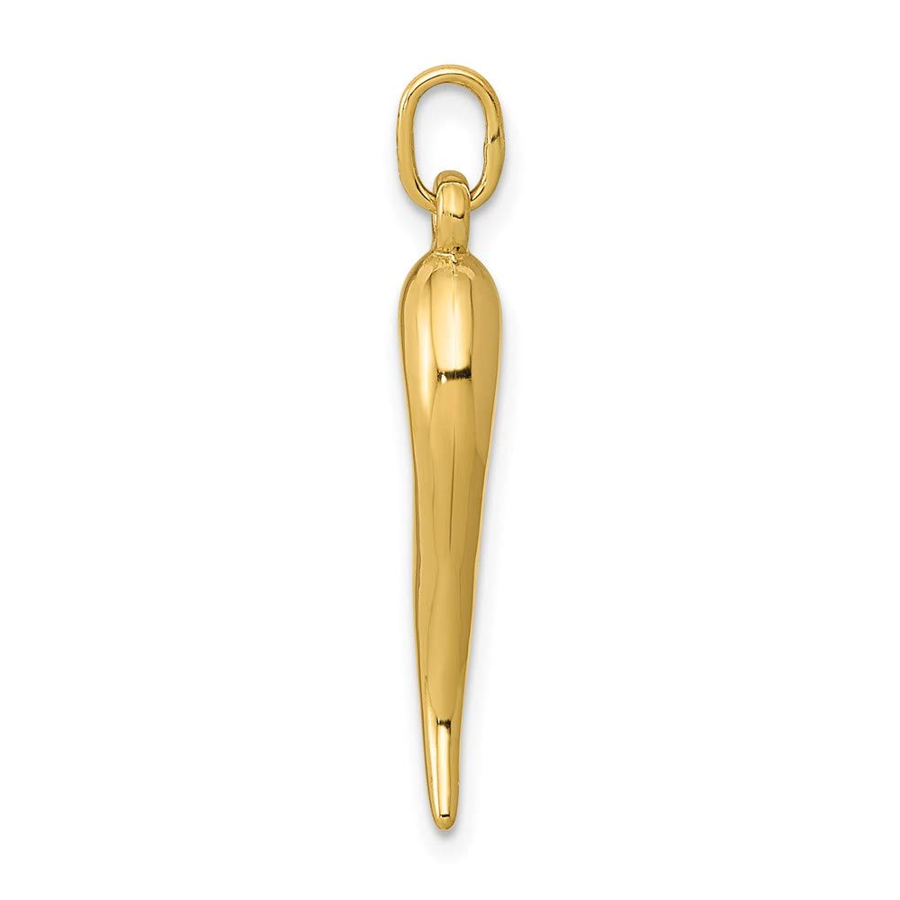Jewelry Pilot 14K Yellow Gold Polished Italian Horn Charm Pendant