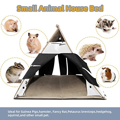 Y-DSIWX Guinea Pig House Bed, Rabbit Large Hideout, Small Animals Nest Hamster Cage Habitats Christmas Doodle