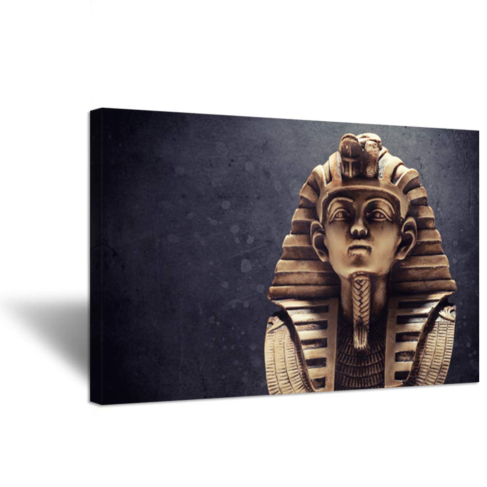 iHAPPYWALL Retro Egypt Ancient Wall Decor Egyptian Pharaoh King Egyptian Pictures for Living Room Home Deocr Giclee Wrapped Print Ready to Hang 24x36inch