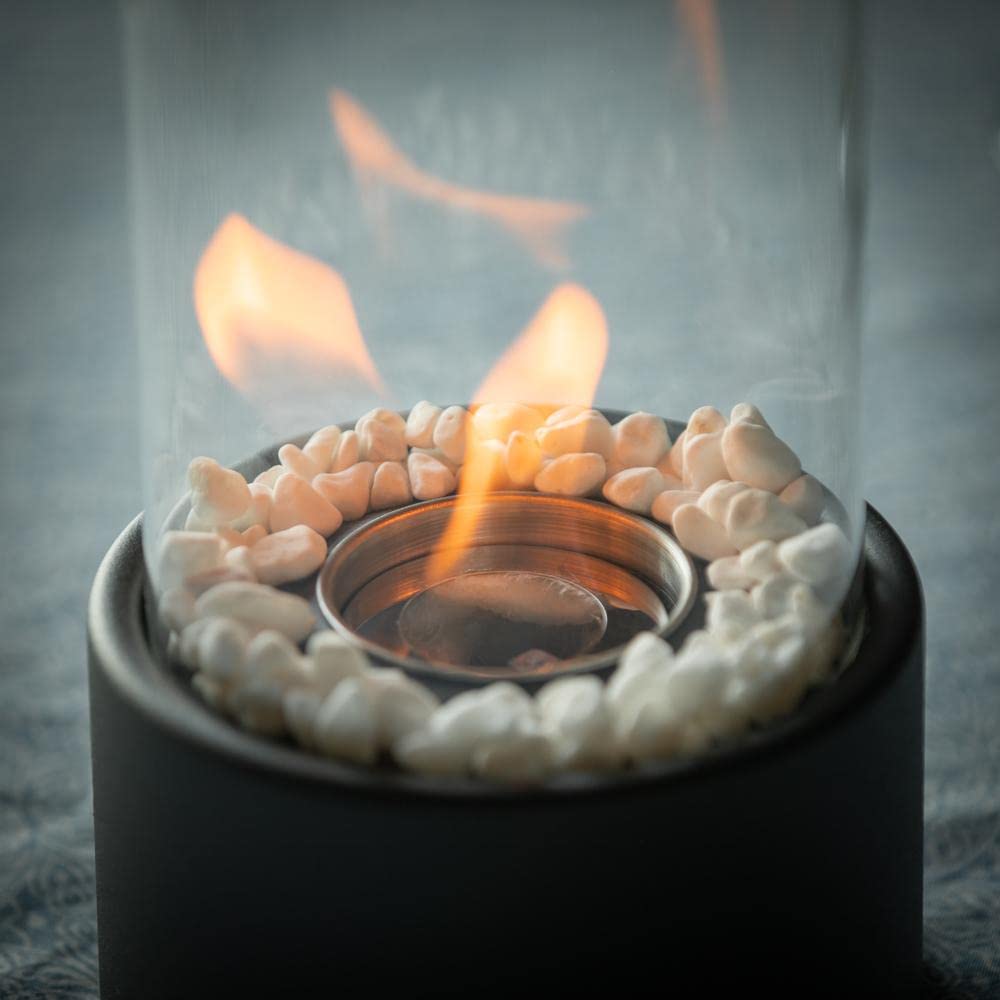 Tabletop Fire Pit Indoor Outdoor Mini Portable Fireplace - Smoke Free Clean-Burning Bio Ethanol - Modern Table Top Fire Pit Decor